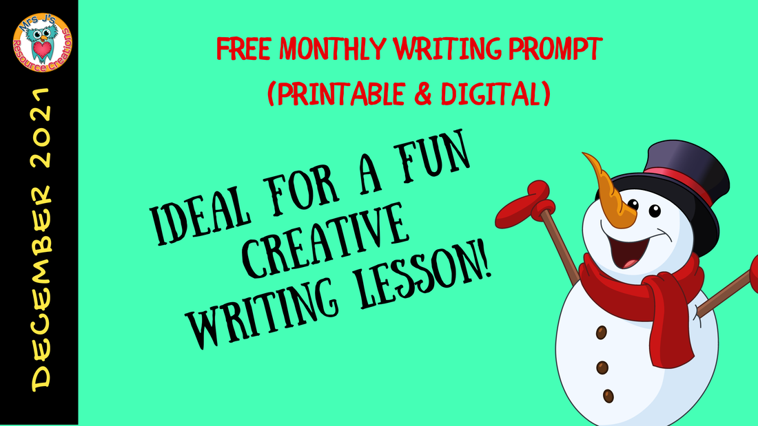 December 2021 - Creative Writing Prompt Activity - JJ Resource Creations