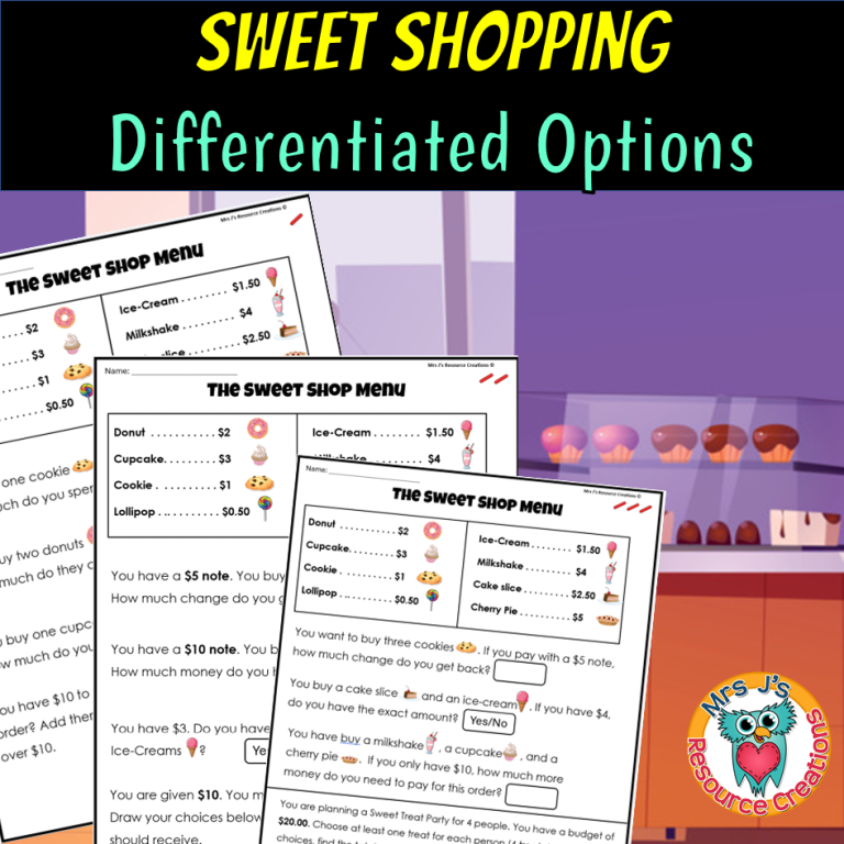 Sweet Shop Shopping Trip: Differentiated Money Math