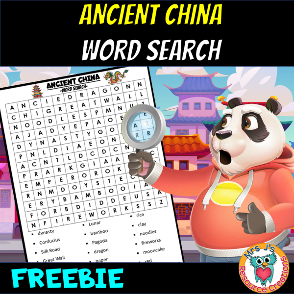 Ancient China Word Search Freebie | No Prep History Activity ...