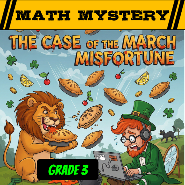 March 3rd Grade Math Mystery Worksheets: March Misfortune