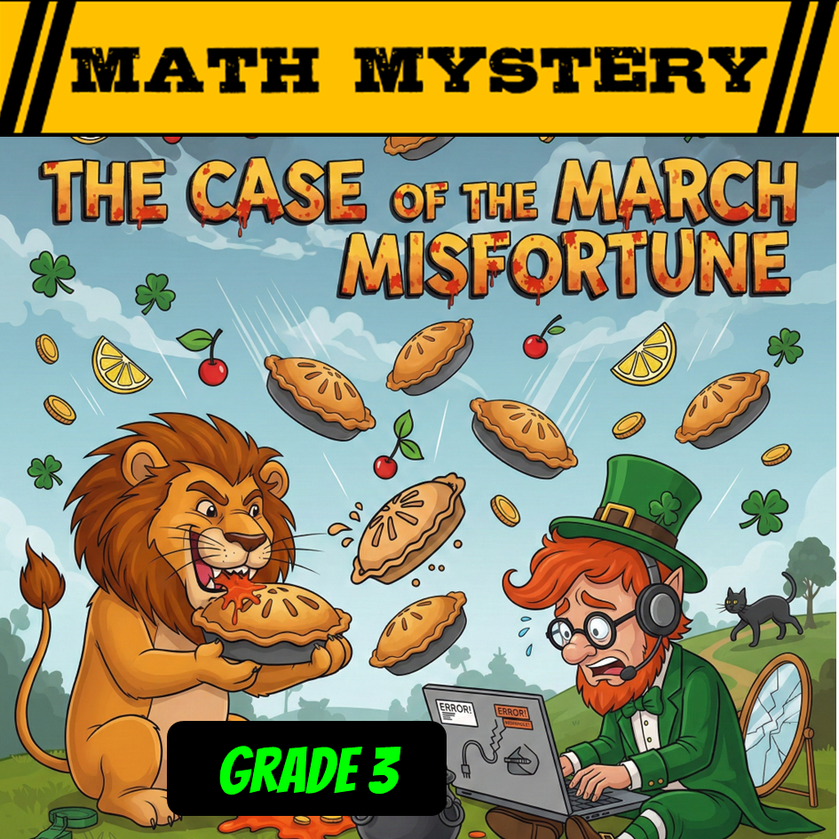 March 3rd Grade Math Mystery Worksheets: March Misfortune