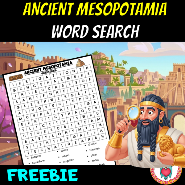 Ancient Mesopotamia Word Search Printable Freebie | Easy Prep PDF ...