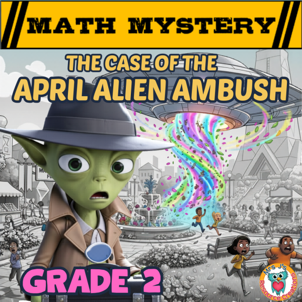 2nd Grade Math Mystery: April Alien Ambush | Spring Math Review Activity