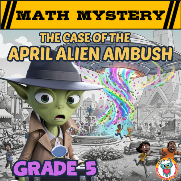 April 5th Grade Math Mystery Worksheets: Alien Ambush